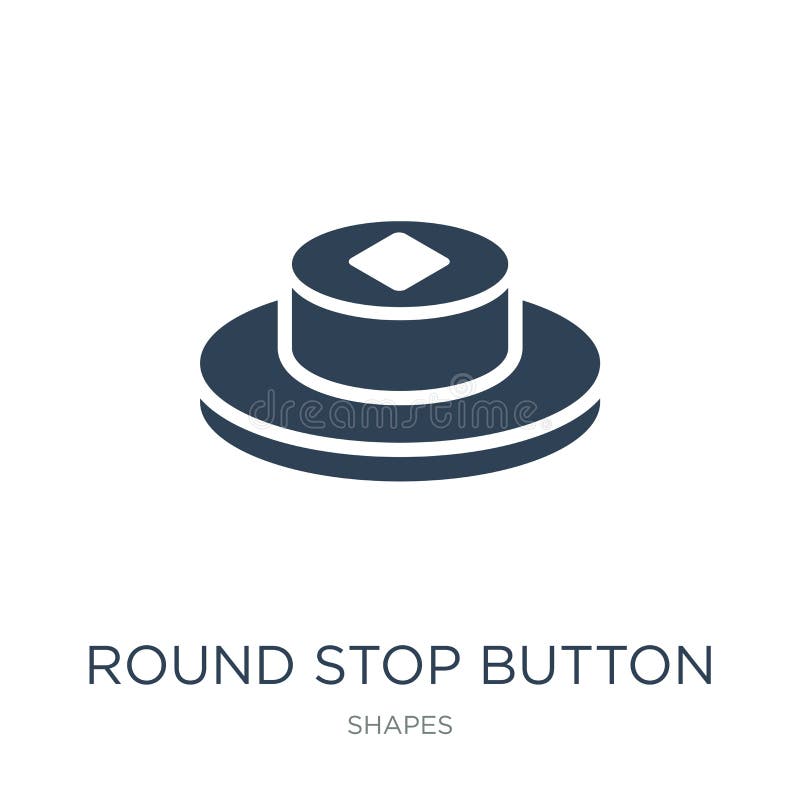 Round Stop Button Icon in Trendy Design Style. Round Stop Button Icon ...