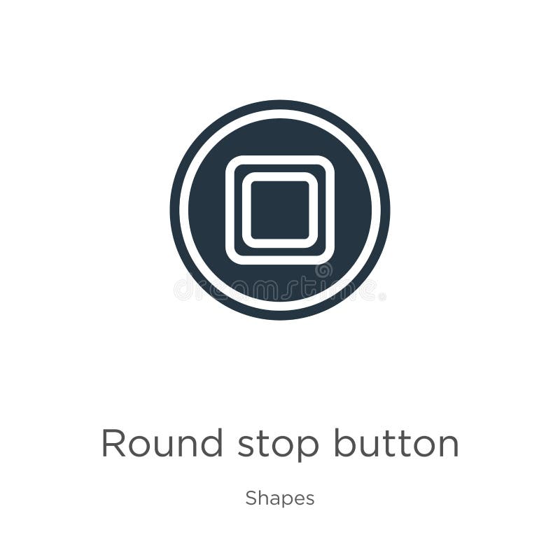 Round Stop Button Icon Vector. Trendy Flat Round Stop Button Icon from ...