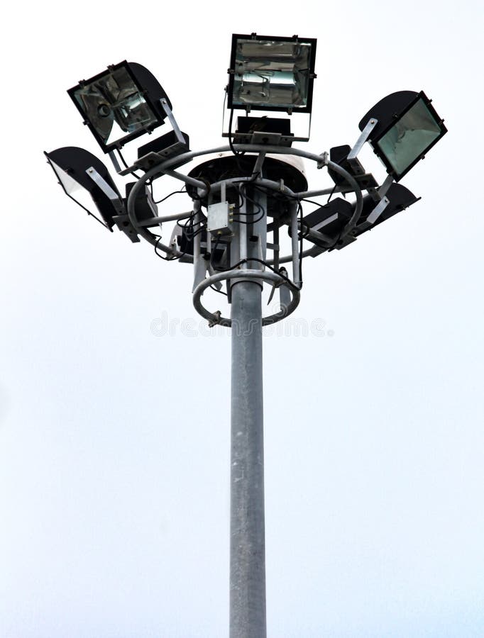 Round Street Pole with Lights Stock Photo - Image of pole, power: 207234672