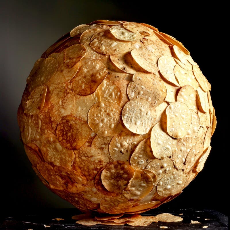 Round Structure Made of Overlapping Crispy Chips Creating a Unique Art ...