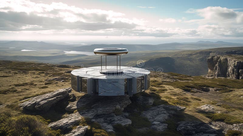 A Round Structure Resembling a Teleportation Device is Placed Atop a ...