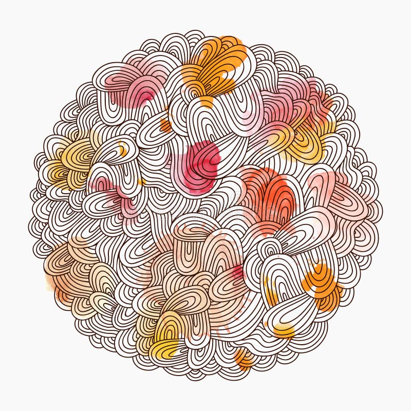 Round Stylized Background with Waves. Round Shape Made of Waves Stock ...