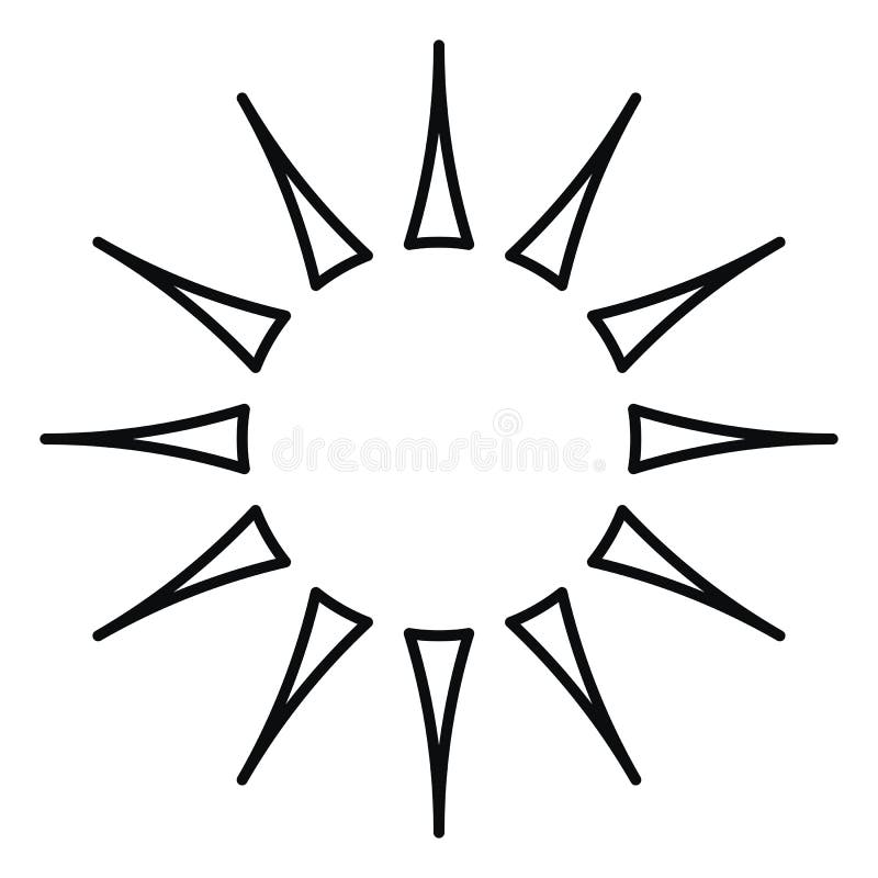 Round sun with rays, icon stock vector. Illustration of orange - 259784639