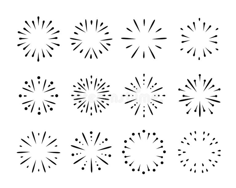 Round Sunburst, Line Radial Frame. Stock Vector - Illustration of ...