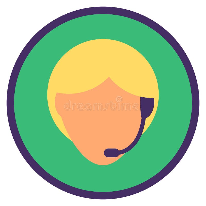 Round Support Operator Sticker Call Hotline Stock Vector - Illustration ...