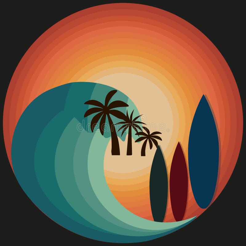 Round surf illustration stock illustration. Illustration of logo ...