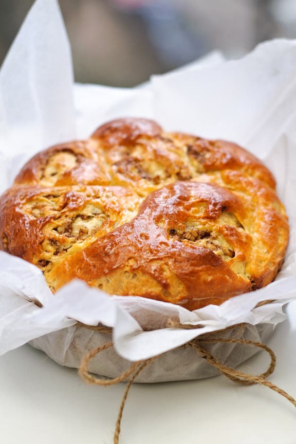 Round sweet bread cake stock photo. Image of romanian - 23157876
