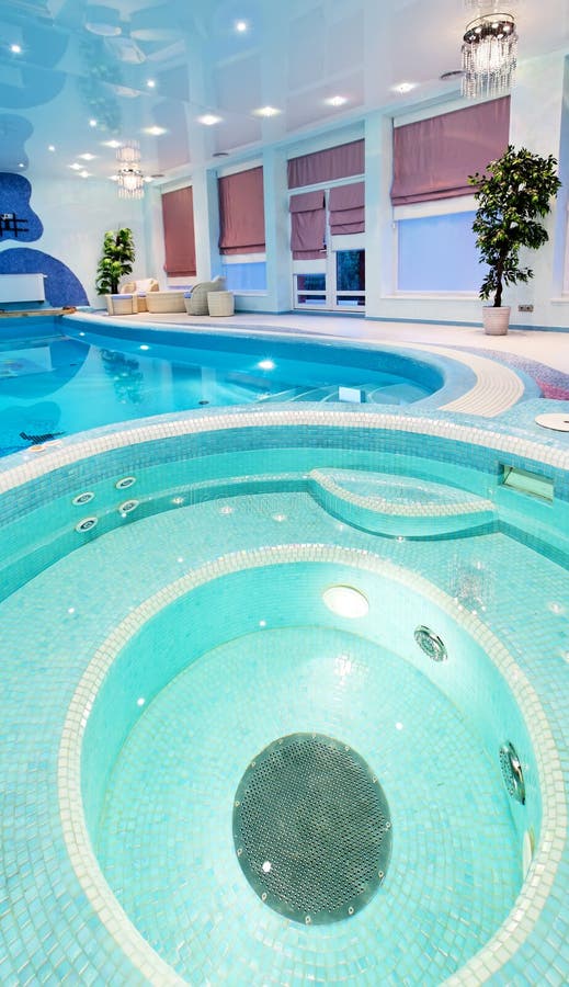 Round Swimming Pool Design with Mosaic Stock Photo - Image of bright ...