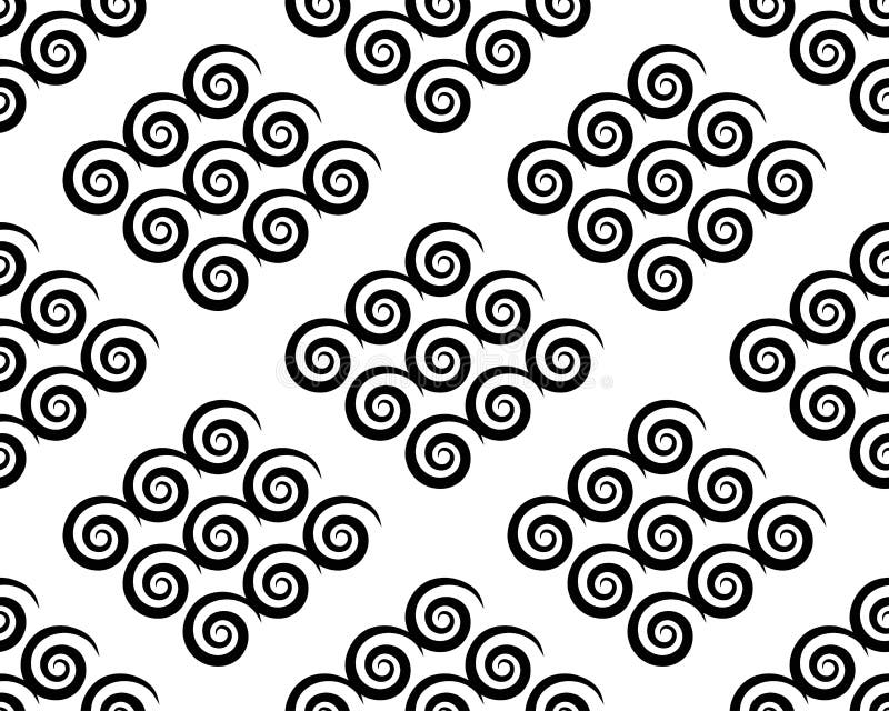 Round Swirl Pattern, Vector Seamless Background. Vector Vintage Baroque ...