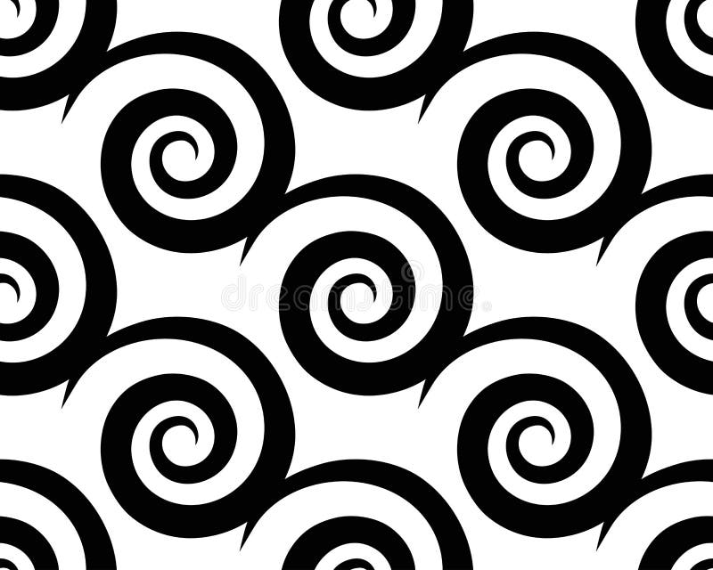 Round Swirl Pattern, Vector Seamless Background. Vector Vintage Baroque ...