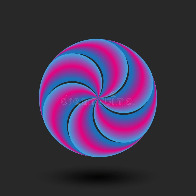 Round Swirl Shape of Bright Sectors with a Blue-pink Gradient, Spiral ...