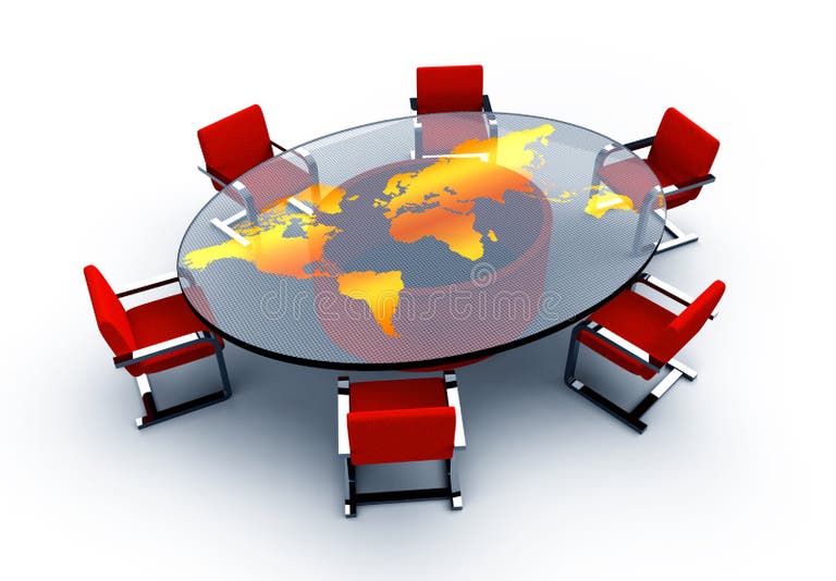 Conference Table World Map Stock Illustrations – 610 Conference Table ...