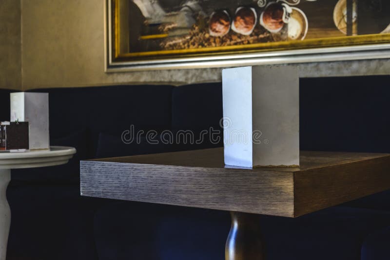 Round Table with Blank Mock Up for You Advertising. Stock Photo - Image ...