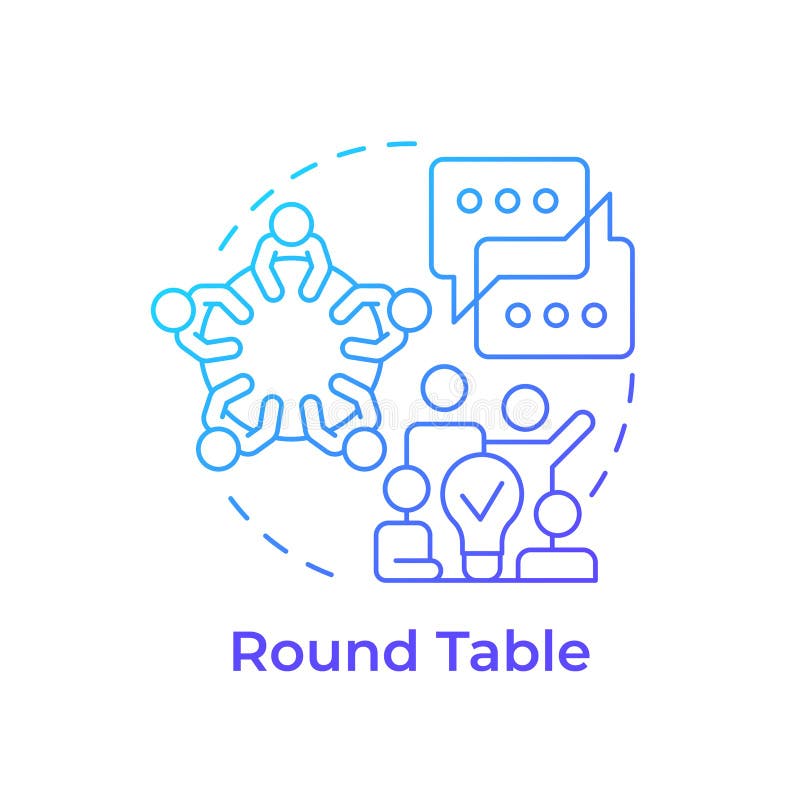 Round Table Blue Gradient Concept Icon Stock Vector - Illustration of ...