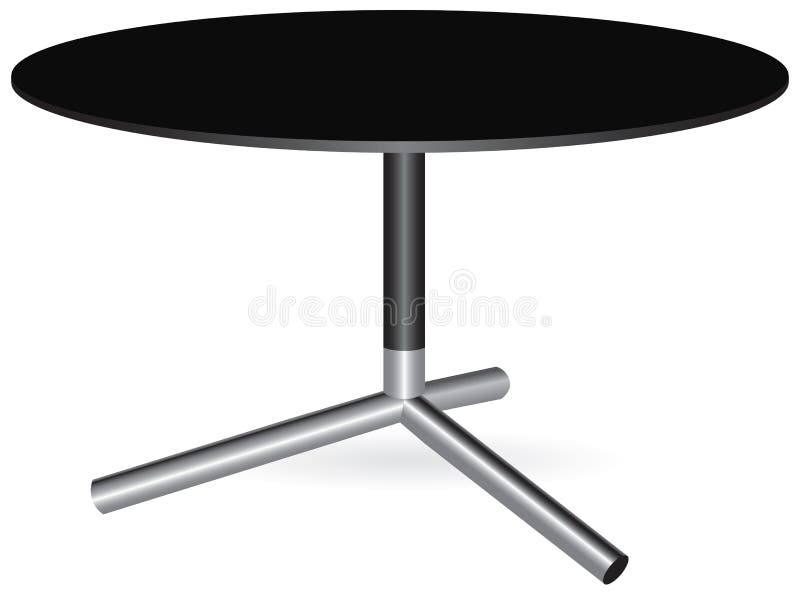 Round Table With A Central Leg Stock Vector - Illustration of house ...