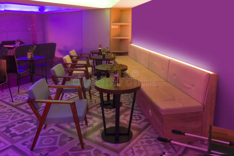 Round Table with Chair and Couch Stock Image - Image of elegant, modern ...