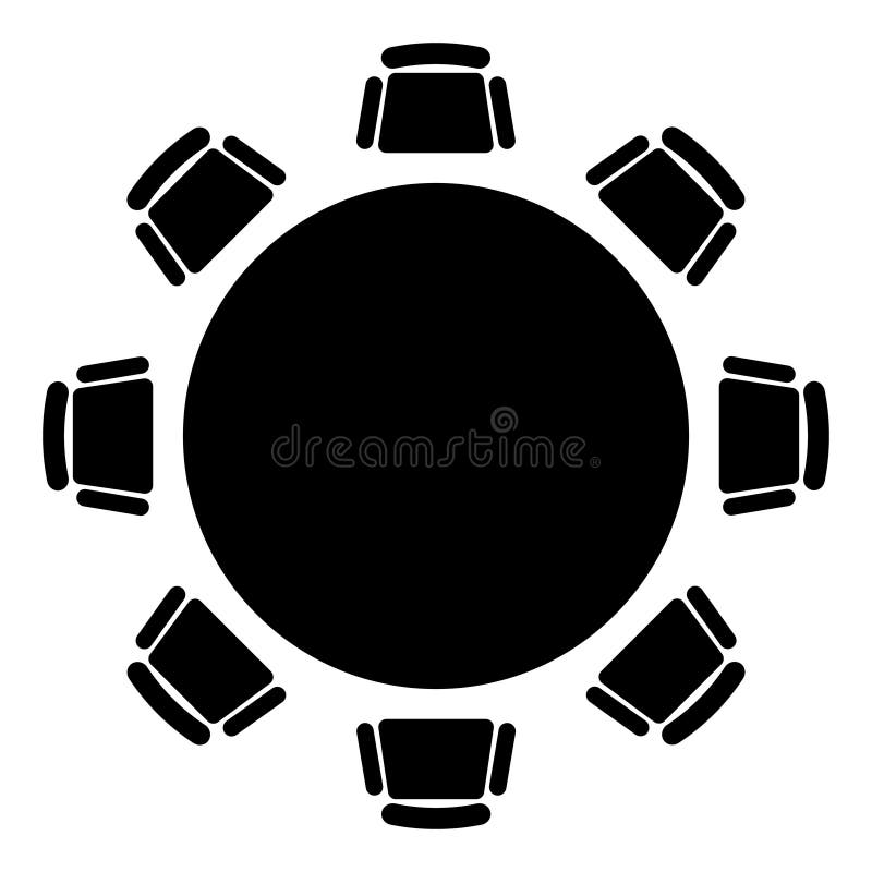 Round Table and Chairs Icon Stock Vector - Illustration of conference ... Round Table and Chairs Icon Stock Vector - Illustration of conference ...