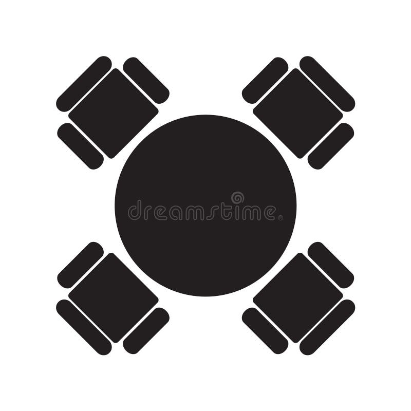 Round Table and Chairs Icon Stock Vector - Illustration of kitchen ...