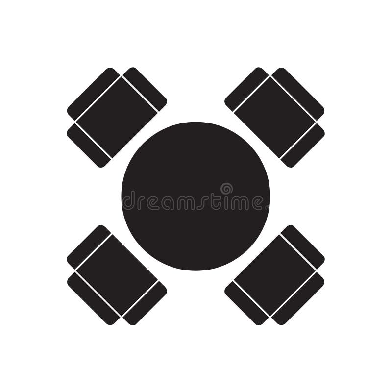 Round Table and Chairs Icon Stock Vector - Illustration of seat, aerial ...