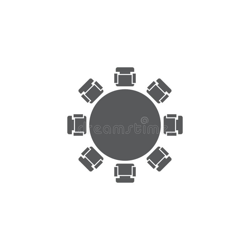 Round Table Chairs Top View Stock Illustrations – 502 Round Table ...