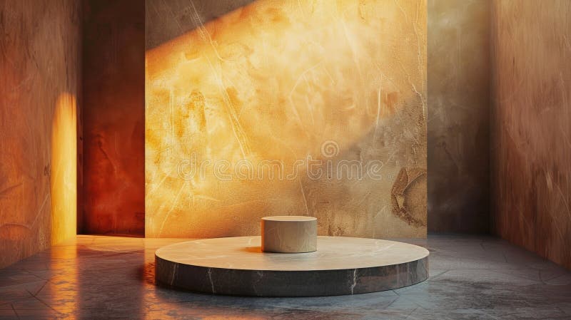 A Round Table in an Empty Room. Suitable for Business Meetings Stock ...