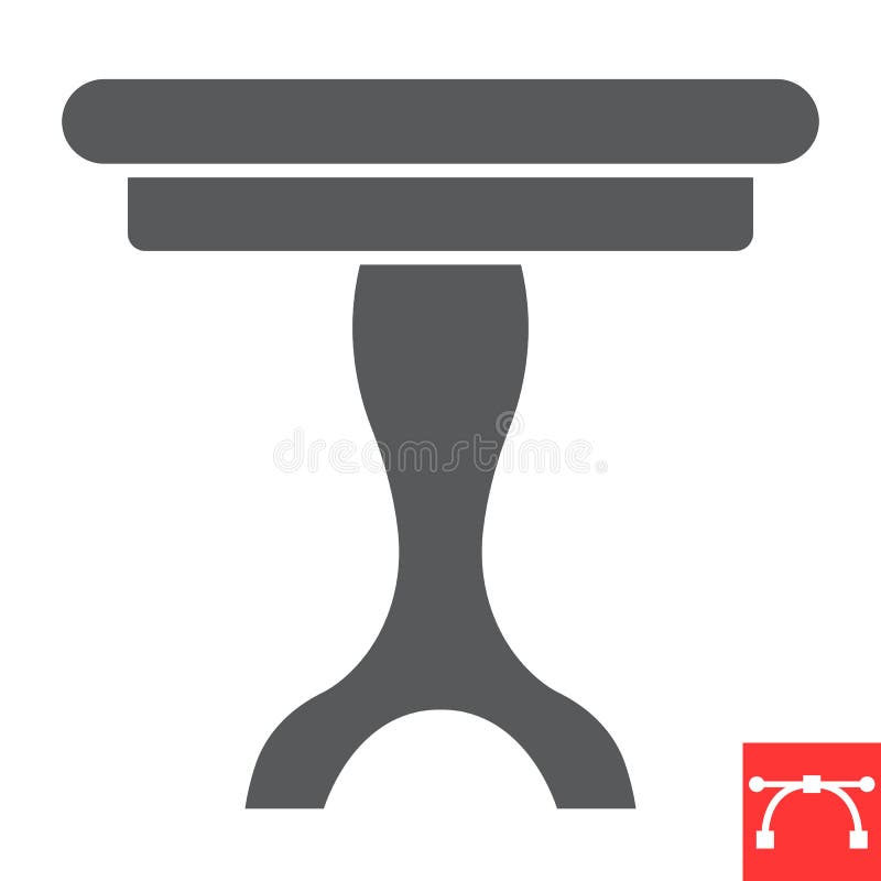 Round table glyph icon stock vector. Illustration of dinner - 244124150