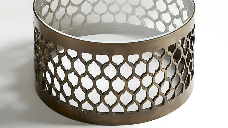 A Round Table with a Gold Frame and a White Top Stock Illustration ...