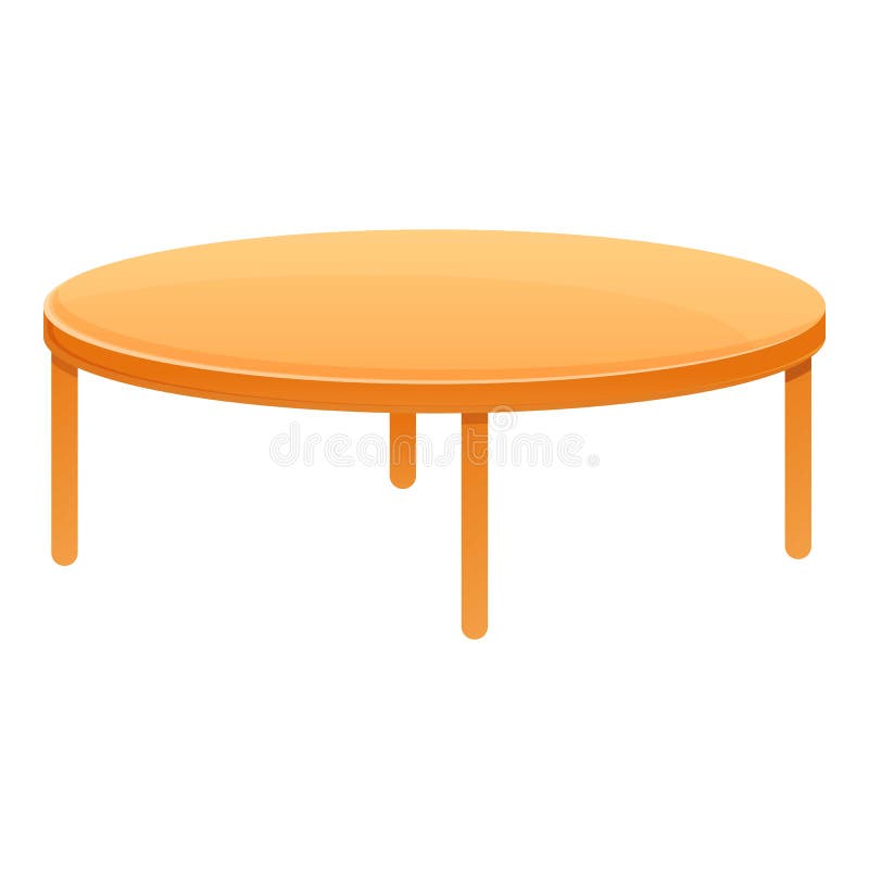 Round Table Icon, Cartoon Style Stock Vector - Illustration of ...