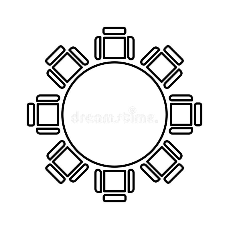 Top View Round Table Stock Illustrations – 4,063 Top View Round Table ...
