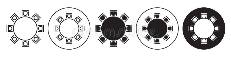 Round Table Icon Vector Set Collection for Web Stock Vector ...