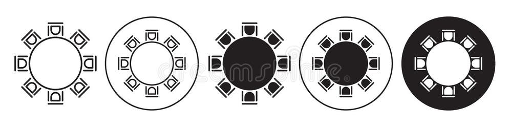 Round Table Icon Vector Set Collection for Web Stock Vector ...
