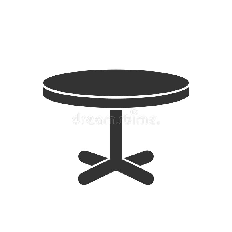 Round Table Icon Vector Sign in Flat Stock Vector - Illustration of ...