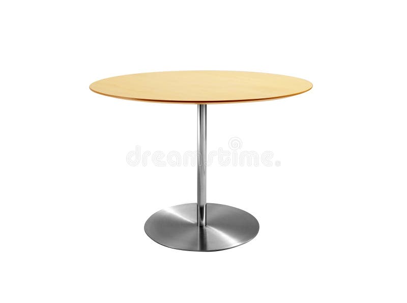 Round Table Isolated on White Stock Image - Image of metal, dinner ...