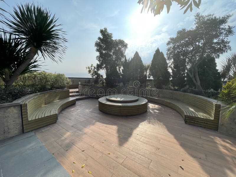 Furniture in the garden stock photo. Image of elegant - 275203740