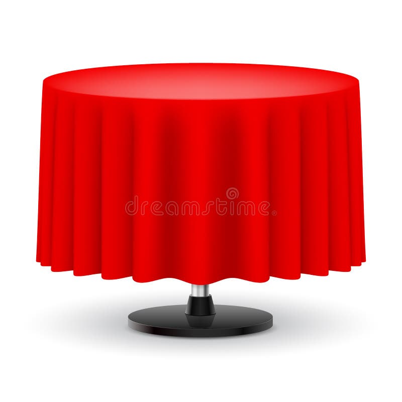 Red Table Cloth. Isolated on White Background Stock Illustration ...