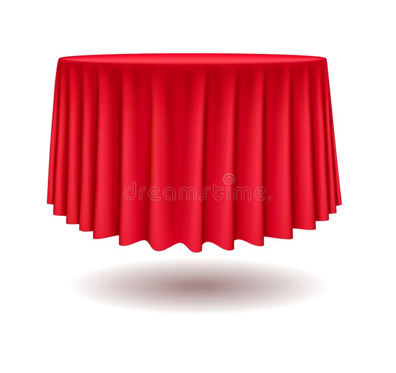 Round Table with Red Tablecloth Realistic Vector Icon Stock Vector ...