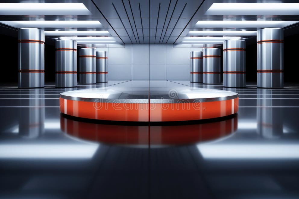 Round Table in Room stock image. Image of concept, threedimensional ...