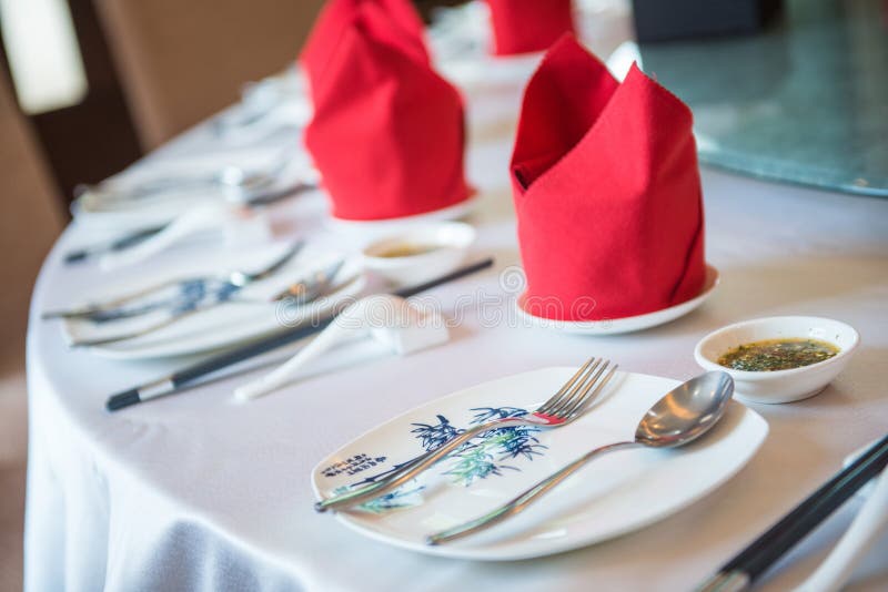 The Round Table Set in Chinese Restaurant Stock Image - Image of style ...