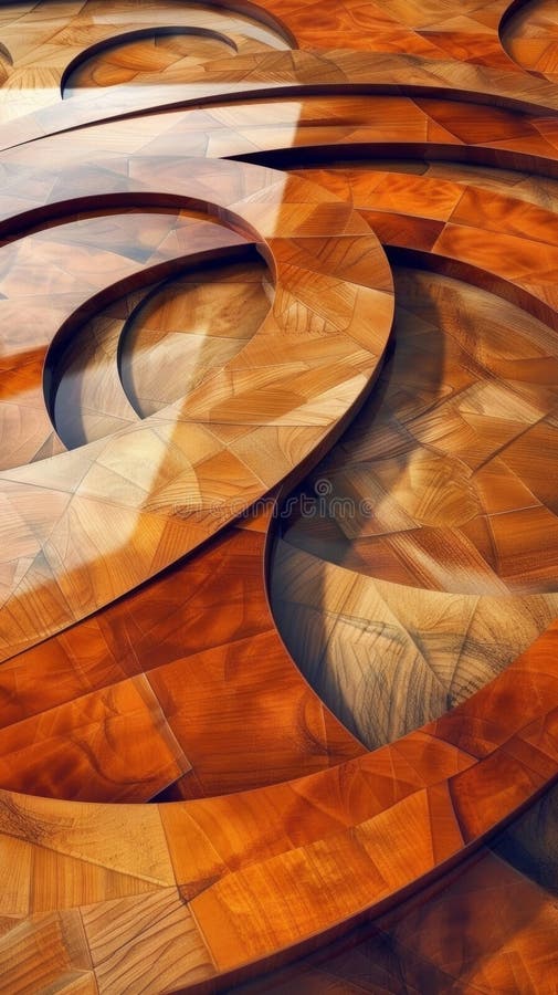 A Round Table with a Swirling Abstract Design of Intersecting Circles ...