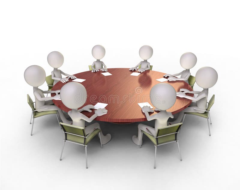 Round table talks stock illustration. Illustration of corporate - 39533682