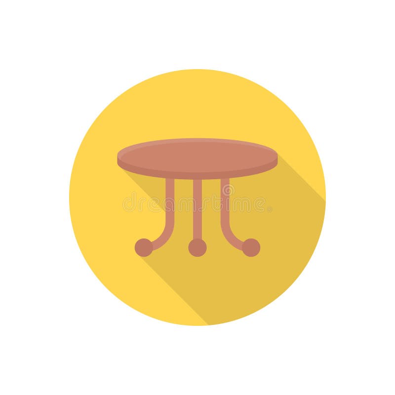 Round Table Vector Flat Colour Icon Stock Vector - Illustration of ...