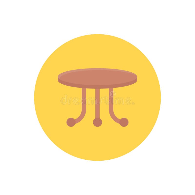 Round Table Vector Flat Colour Icon Stock Vector - Illustration of ...