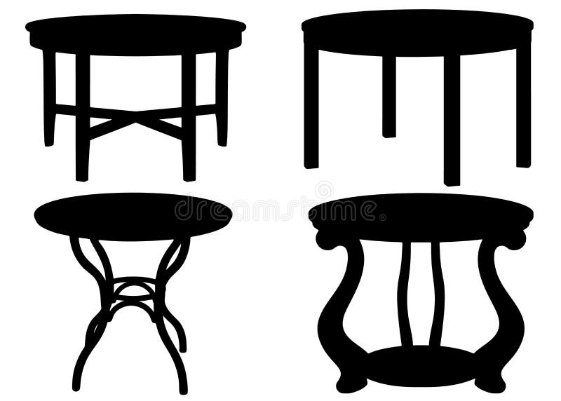 Round Tables for the Living Room in the Set. Stock Vector ...