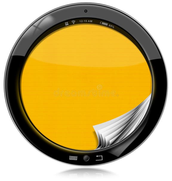 Round Tablet Computer Isolated on White Stock Illustration ...