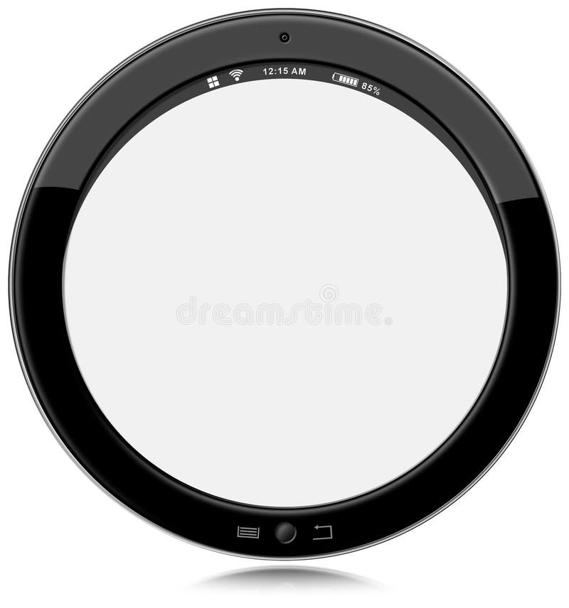 Round Tablet Computer on White Stock Illustration - Illustration of ...