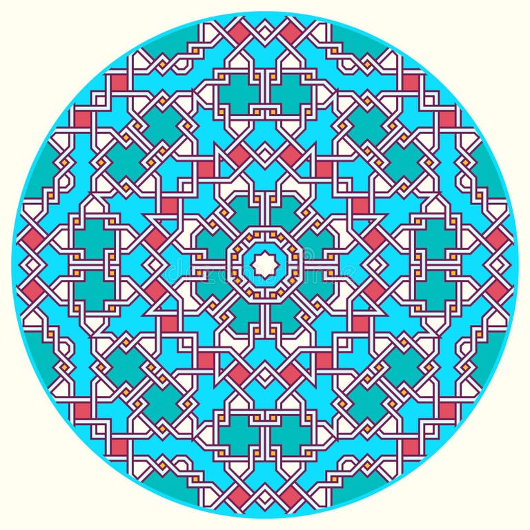 Round Tangled Pattern Inspired by Arabesque Arabic Geometry Style Stock ...