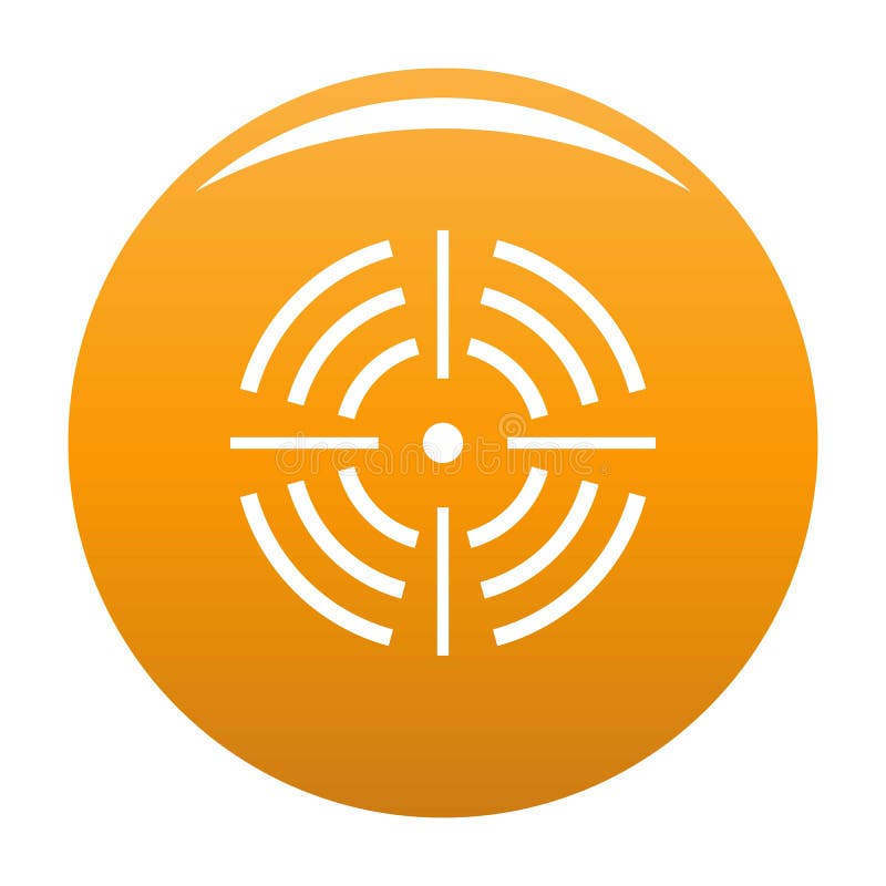 Round Target Icon Vector Orange Stock Vector - Illustration of sign ...