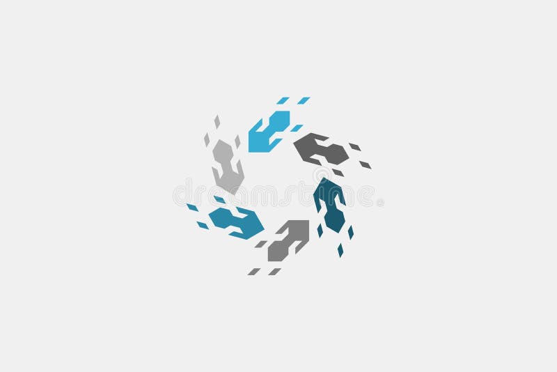 Round Technology Abstract Move Logo Stock Vector - Illustration of ...