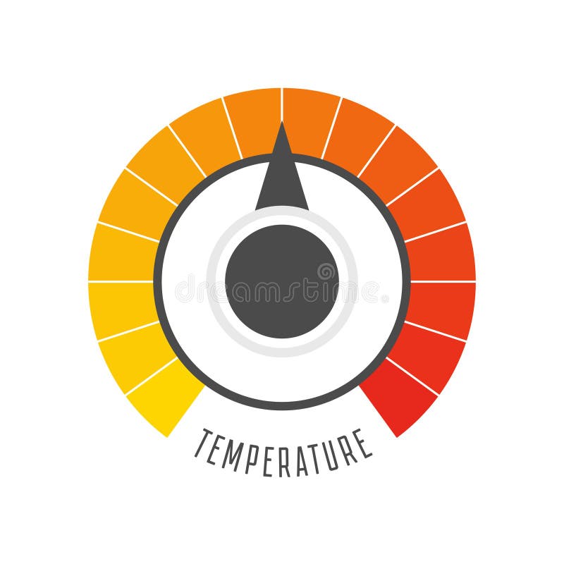 Round temperature gauge stock vector. Illustration of instrument ...