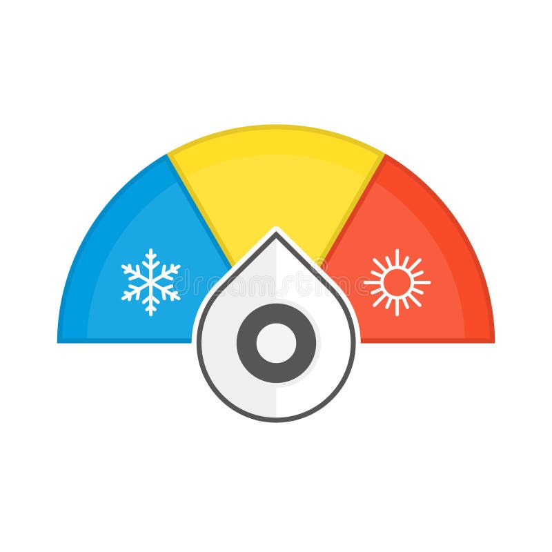 Round temperature gauge. stock vector. Illustration of cold - 285909789